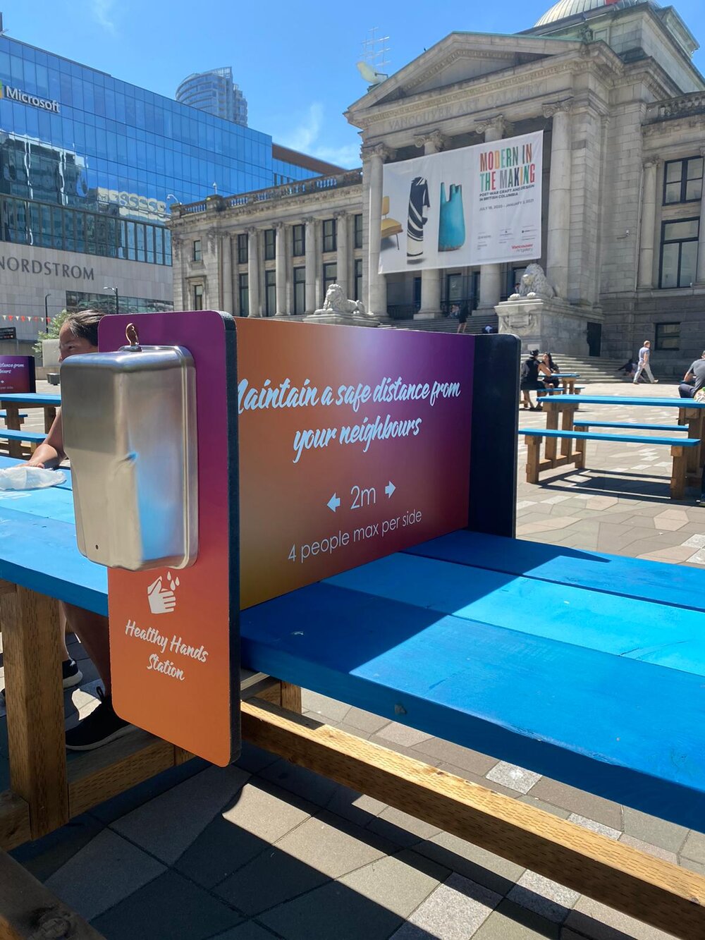Social Distance Table dividers in Downtown Vancouver — Blast Media Inc