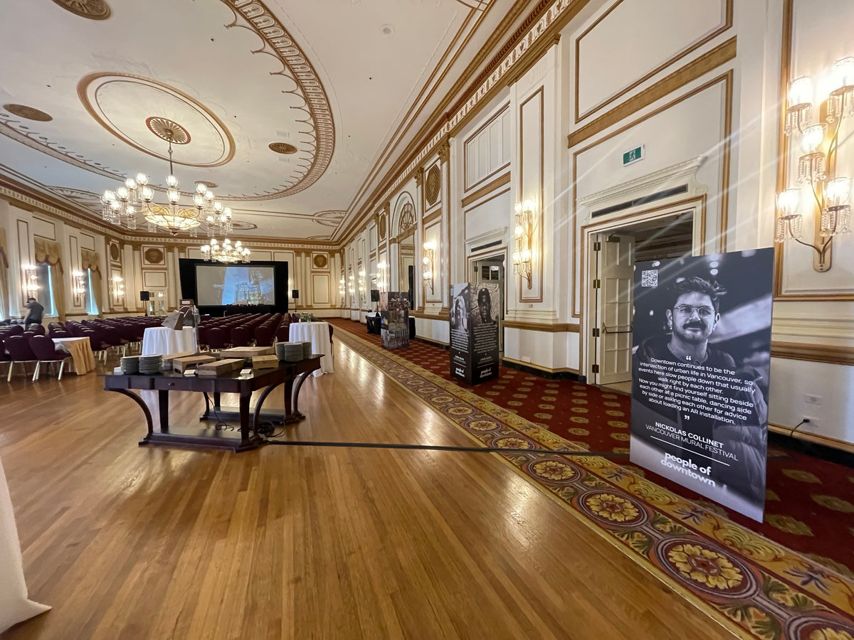 Downtown BIA triangle display boards at The Fairmont Hotel Vancouver ...