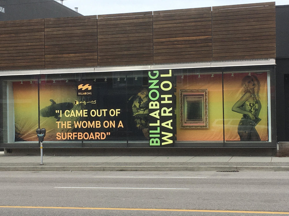 Billabong window display at The Boardroom — Blast Media Inc